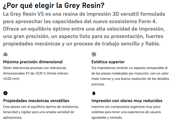 Resina Grey Pro 1L Formlabs - Century3D